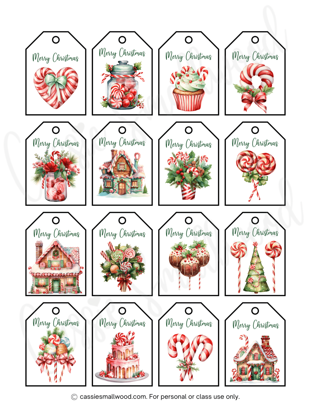 400+ CUTEST Printable Christmas Tags (Free PDF) - Cassie Smallwood