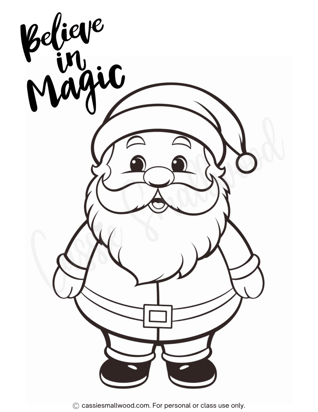 91 CUTEST Santa Coloring Pages - Cassie Smallwood