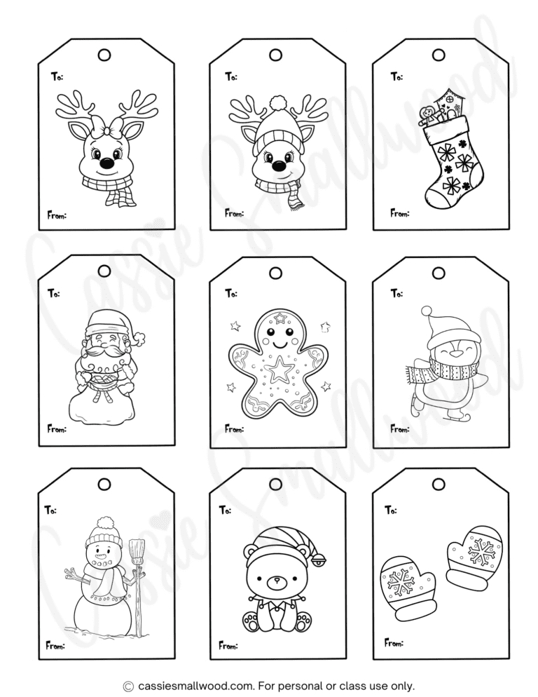 400+ CUTEST Printable Christmas Tags (Free PDF) - Cassie Smallwood