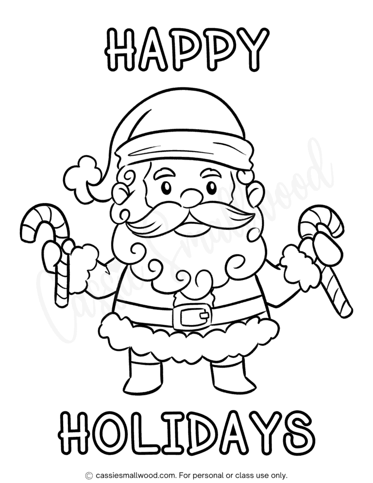 91 CUTEST Santa Coloring Pages - Cassie Smallwood