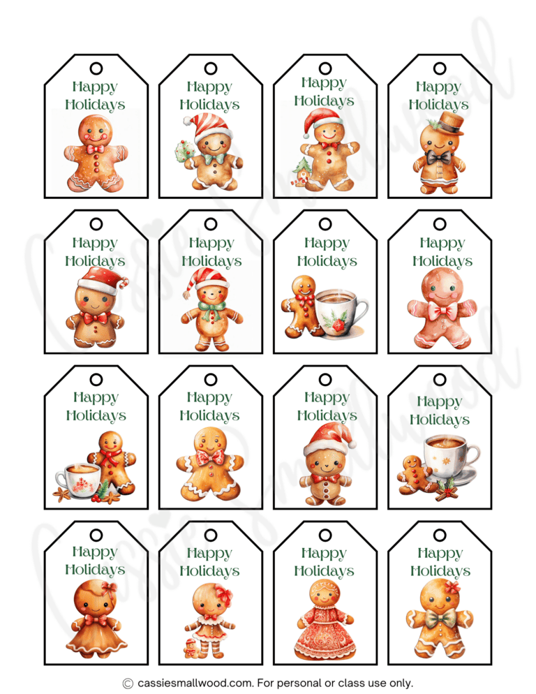 400+ CUTEST Printable Christmas Tags (Free PDF) - Cassie Smallwood