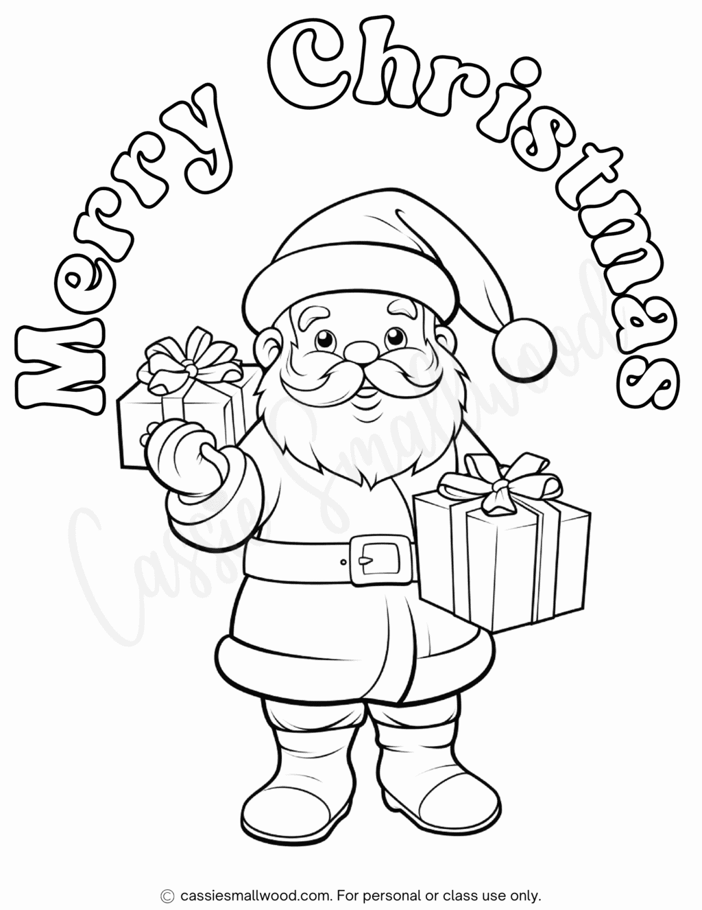 91 CUTEST Santa Coloring Pages - Cassie Smallwood