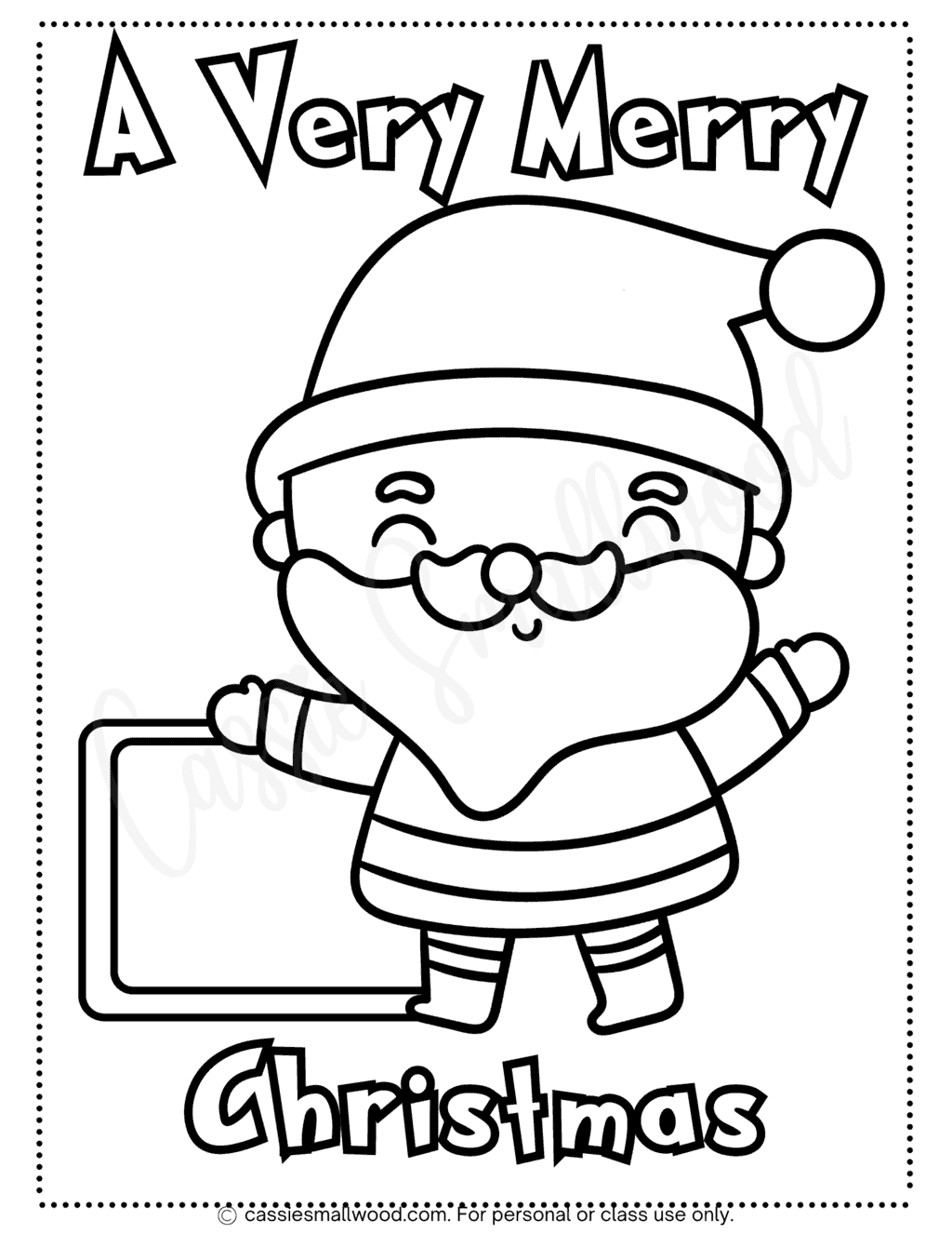 91 CUTEST Santa Coloring Pages - Cassie Smallwood
