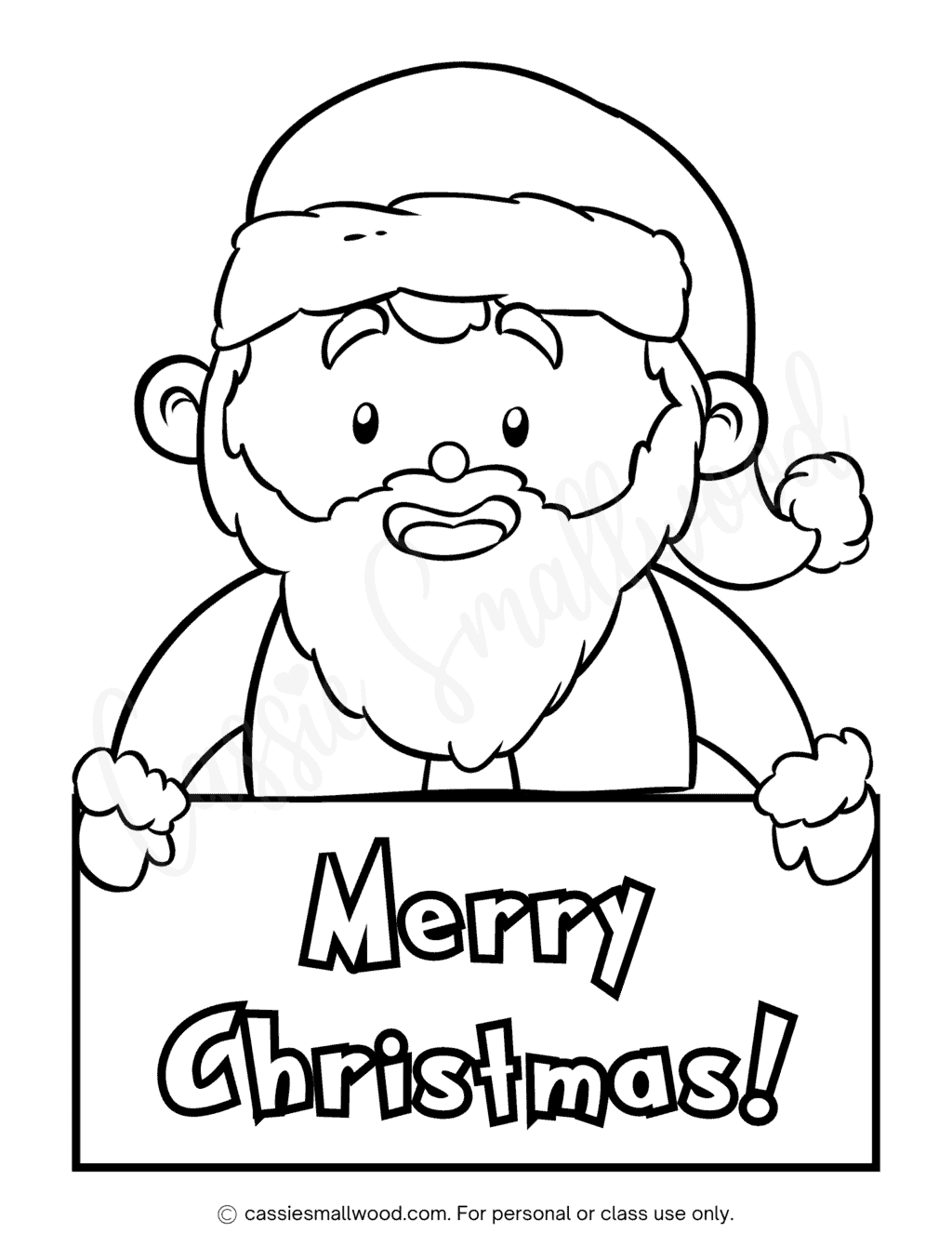 91 CUTEST Santa Coloring Pages - Cassie Smallwood