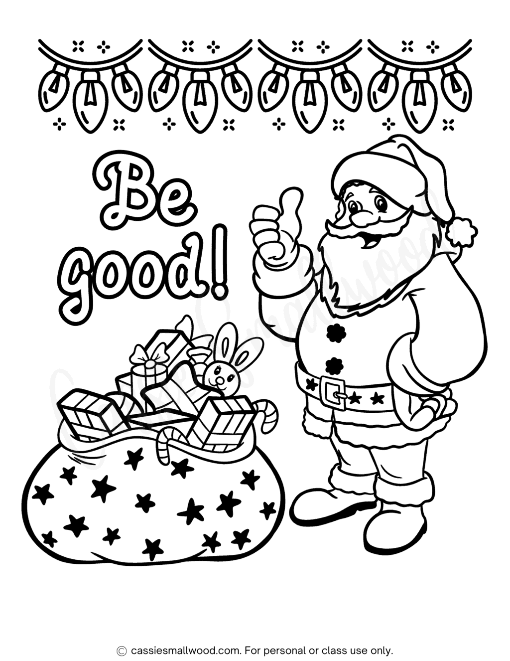 91 CUTEST Santa Coloring Pages - Cassie Smallwood