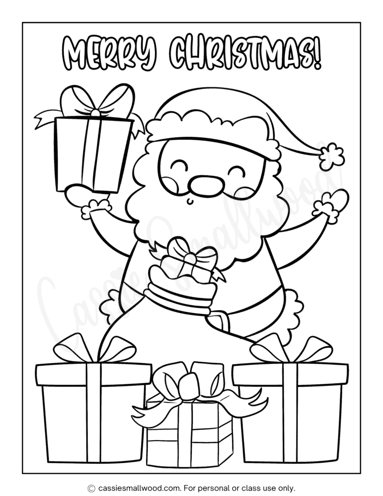 91 CUTEST Santa Coloring Pages - Cassie Smallwood