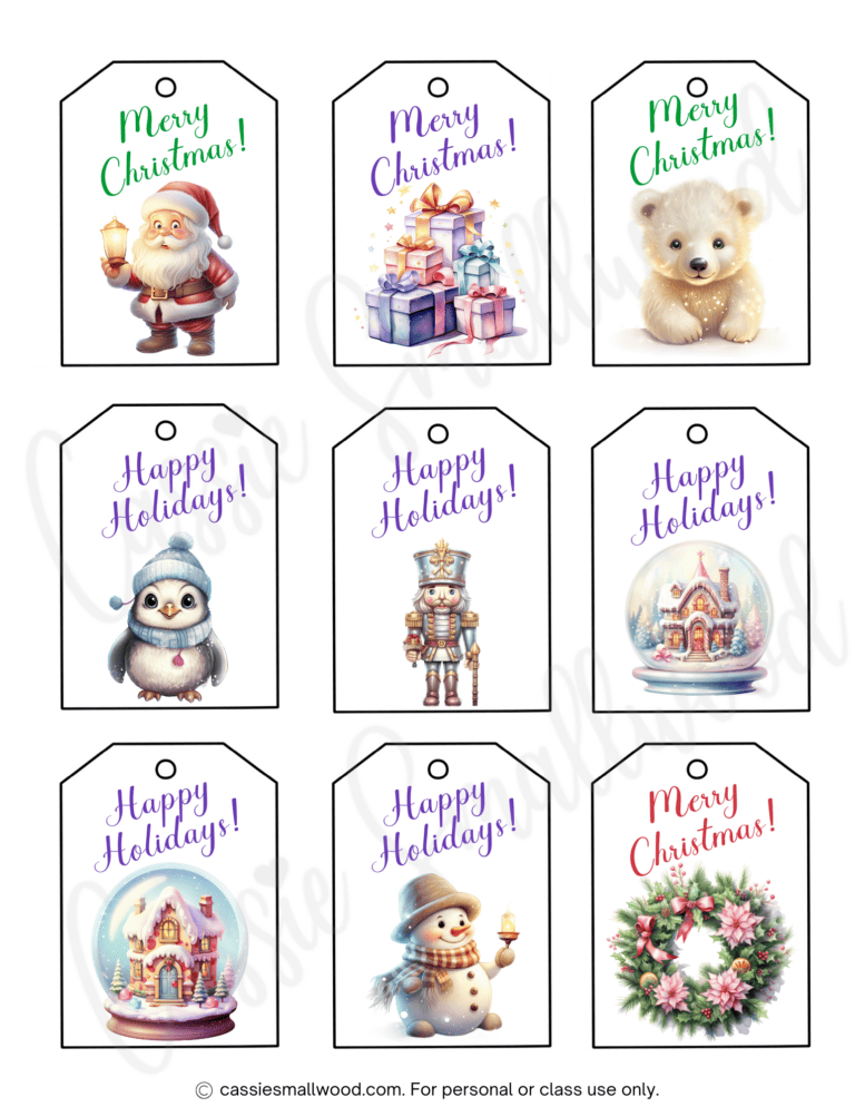 400+ CUTEST Printable Christmas Tags (Free PDF) - Cassie Smallwood