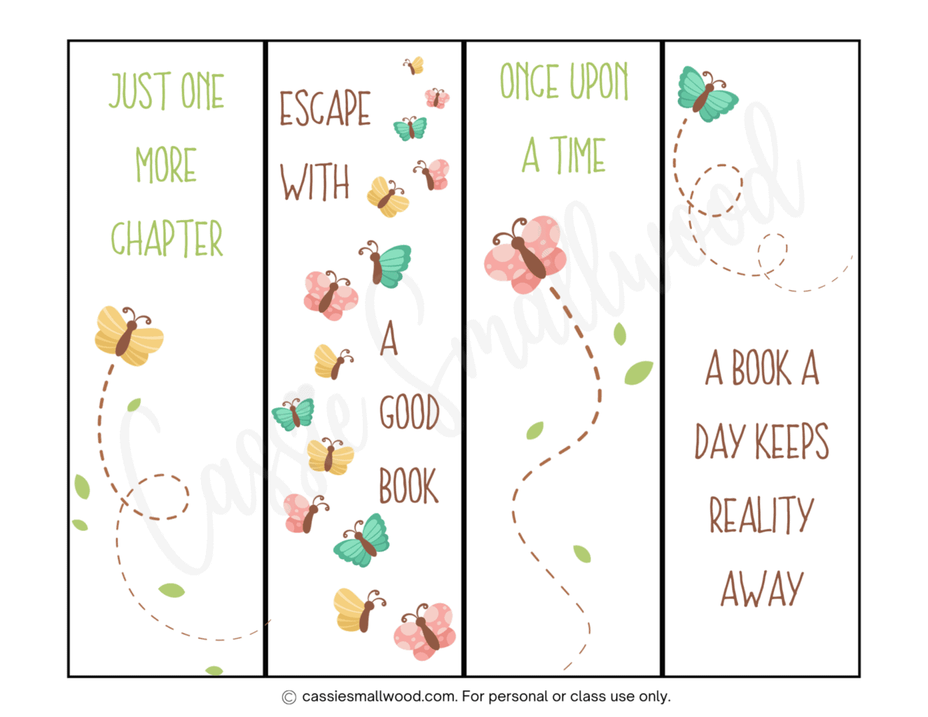 92 CUTE Free Printable Bookmarks - Cassie Smallwood
