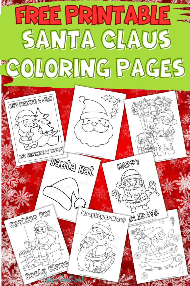 91 CUTEST Santa Coloring Pages - Cassie Smallwood
