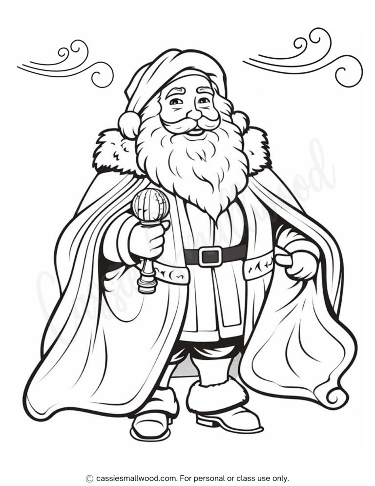 Father Christmas Colouring Page - Cassie Smallwood