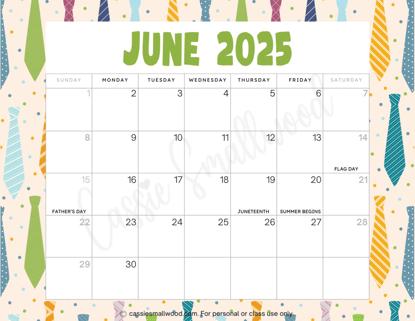Cute 2025 Free Printable Monthly Calendars - Cassie Smallwood