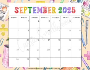 Cute 2025 Free Printable Monthly Calendars - Cassie Smallwood