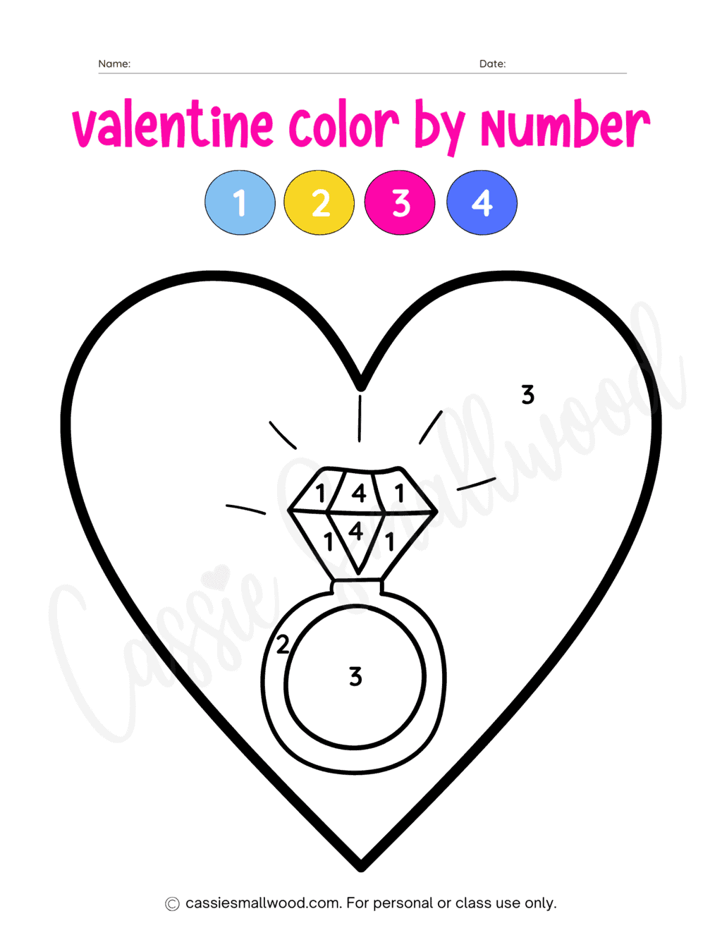 21 Best Valentines Color By Number Free Printables - Cassie Smallwood
