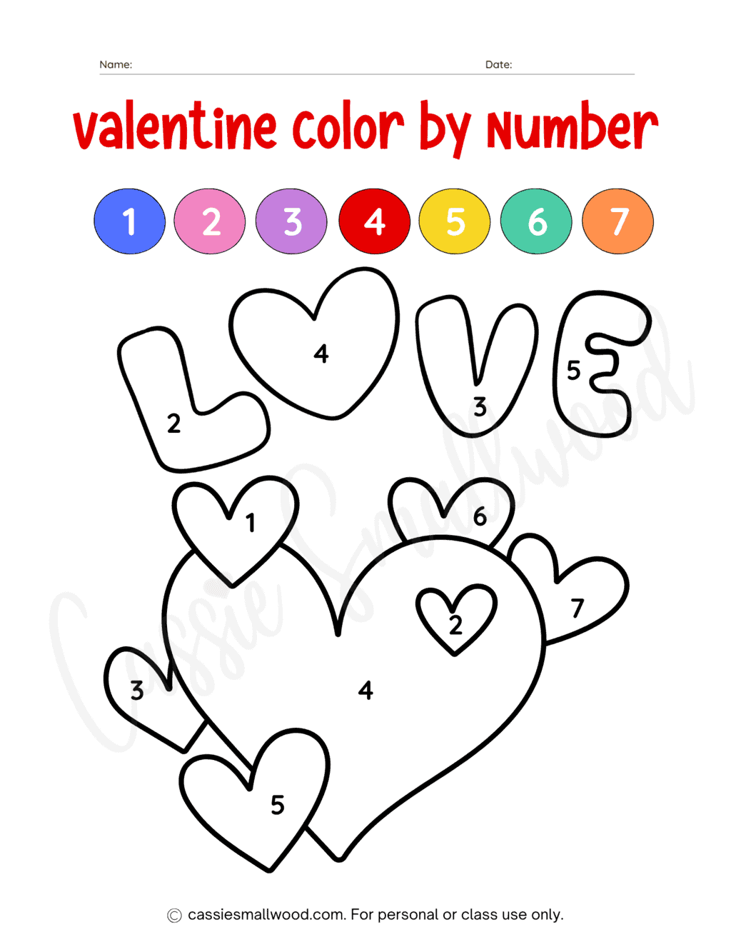 21 Best Valentines Color By Number Free Printables - Cassie Smallwood