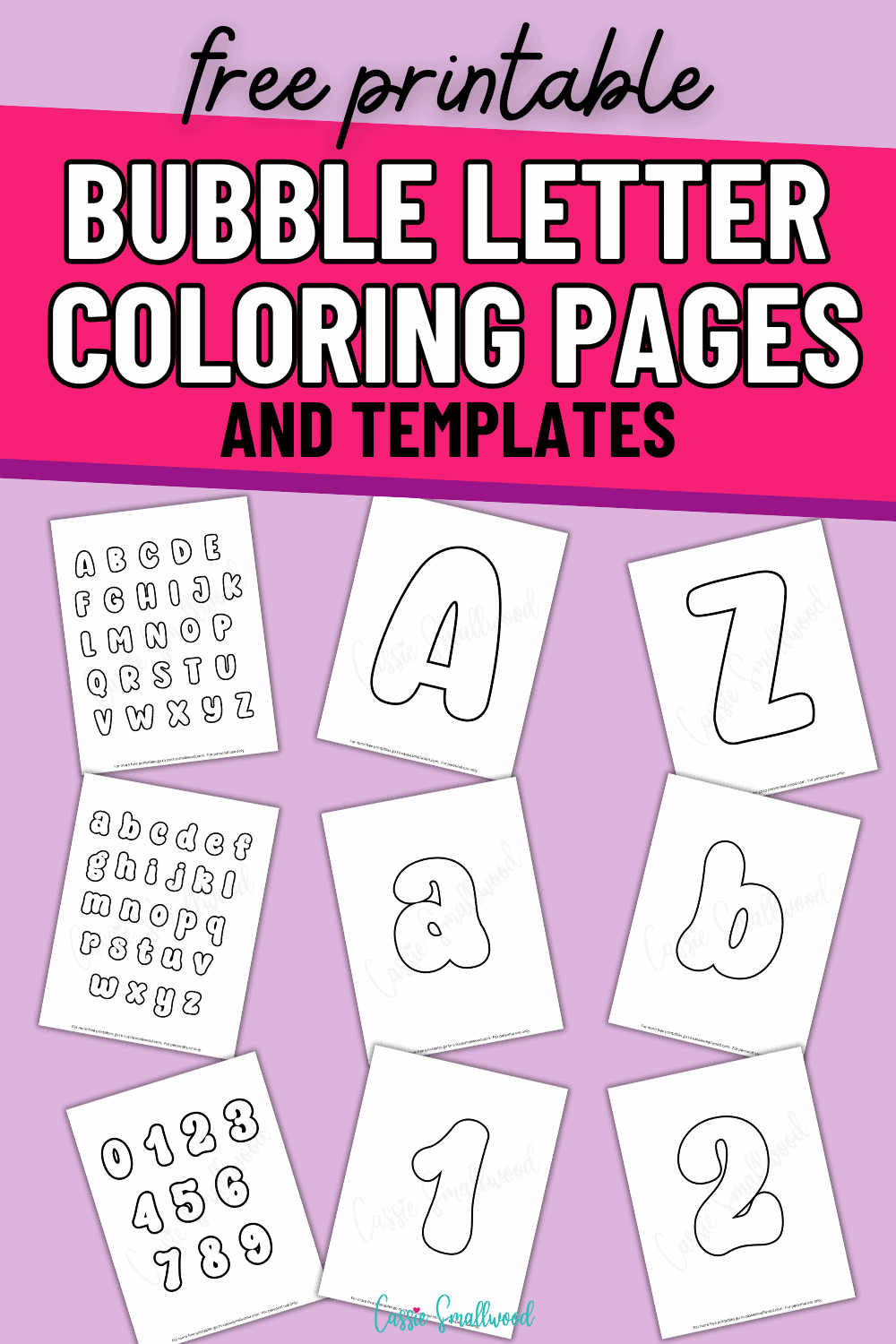 FREE PRINTABLE BUBBLE LETTER COLORING PAGES - Cassie Smallwood