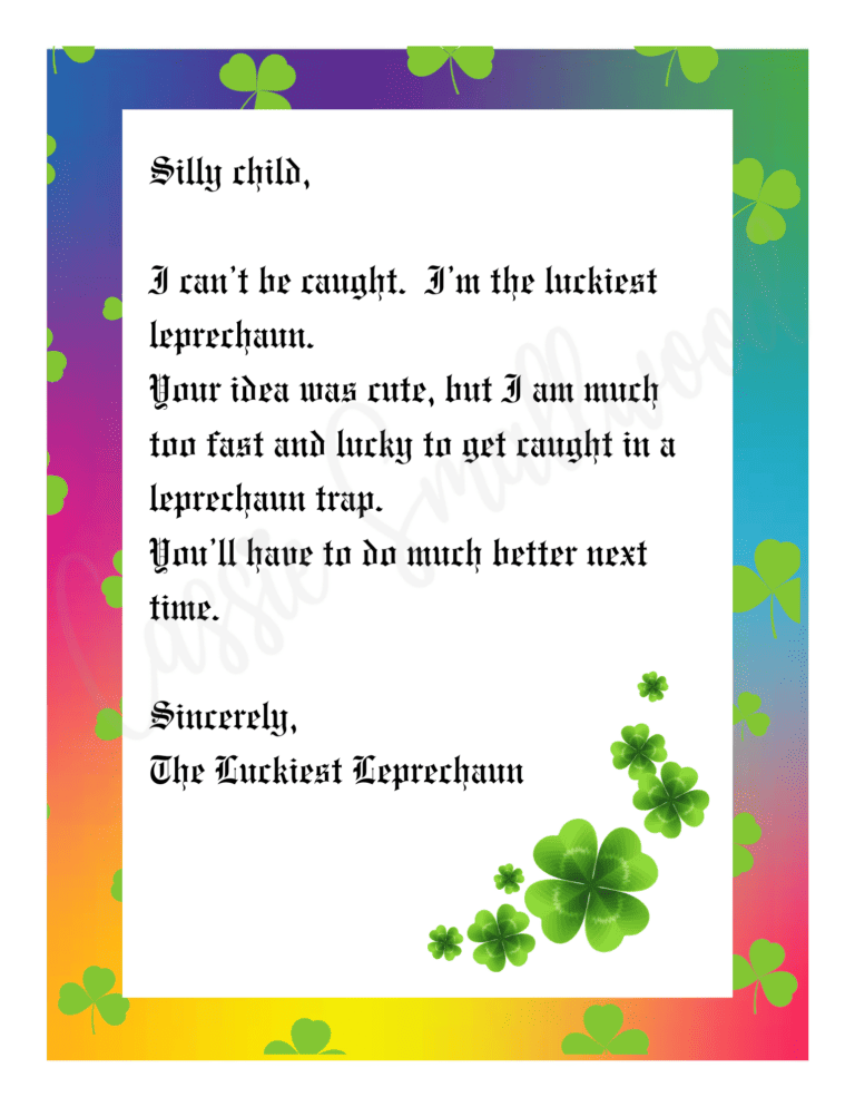 4 Funny Free Printable Leprechaun Letters And Notes - Cassie Smallwood