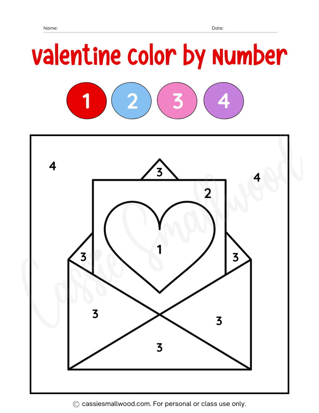 21 Best Valentines Color By Number Free Printables - Cassie Smallwood