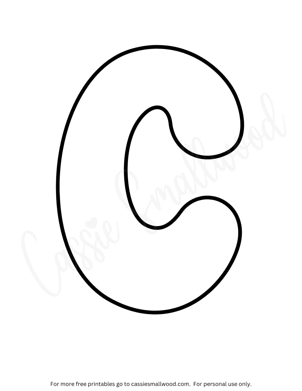 Bubble Letters Coloring Pages (FREE Printable) - Cassie Smallwood