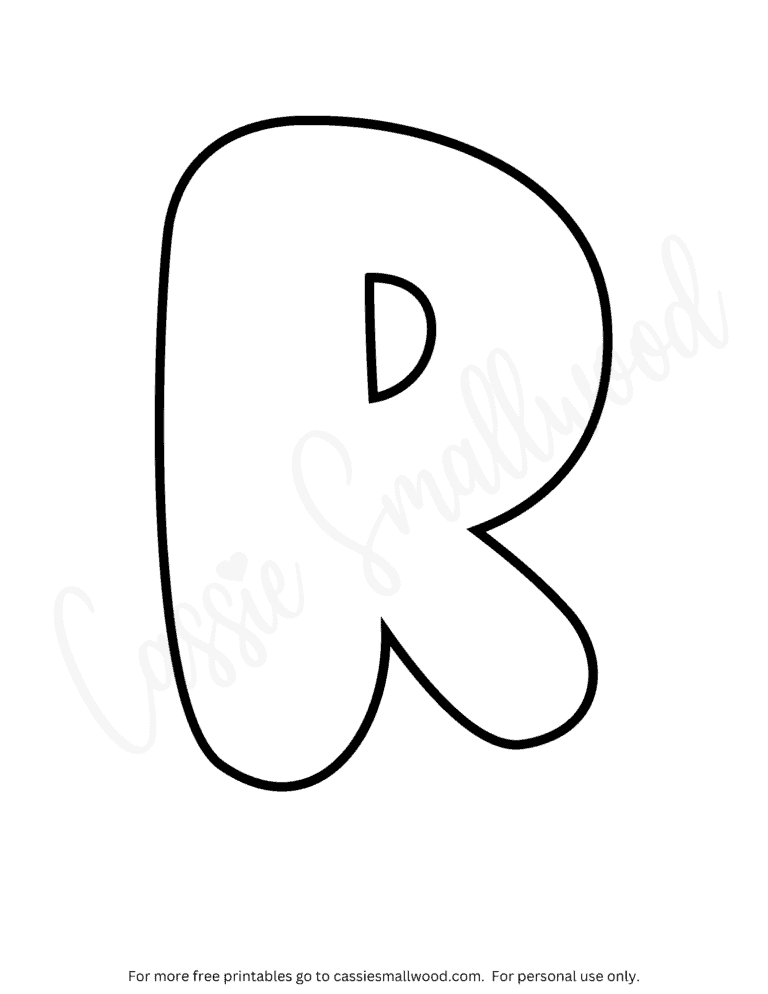 Bubble Letters Coloring Pages (FREE Printable) - Cassie Smallwood