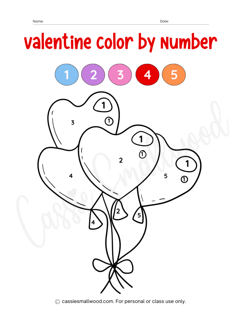 21 Best Valentines Color By Number Free Printables - Cassie Smallwood