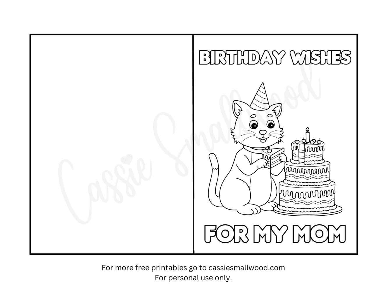22 Coloring Birthday Cards For Mom FREE Printables - Cassie Smallwood