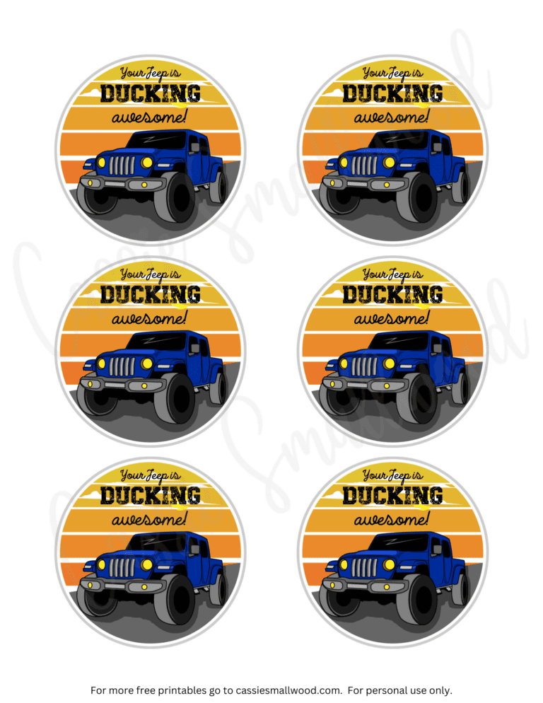 FREE Printable Duck Duck Jeep Tags For Rubber Ducks - Cassie Smallwood