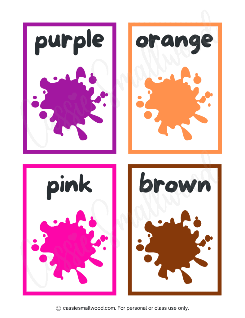 FREE Printable Color Flashcards For Toddlers - Cassie Smallwood