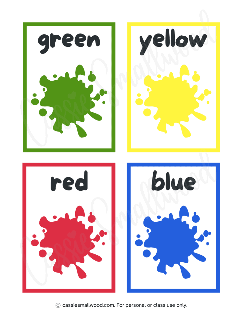 FREE Printable Color Flashcards For Toddlers - Cassie Smallwood