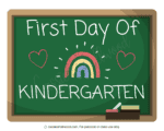 FREE First Day Of Kindergarten Printable Signs - Cassie Smallwood