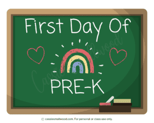 Cute Free Printable First Day Of Preschool Signs - Cassie Smallwood