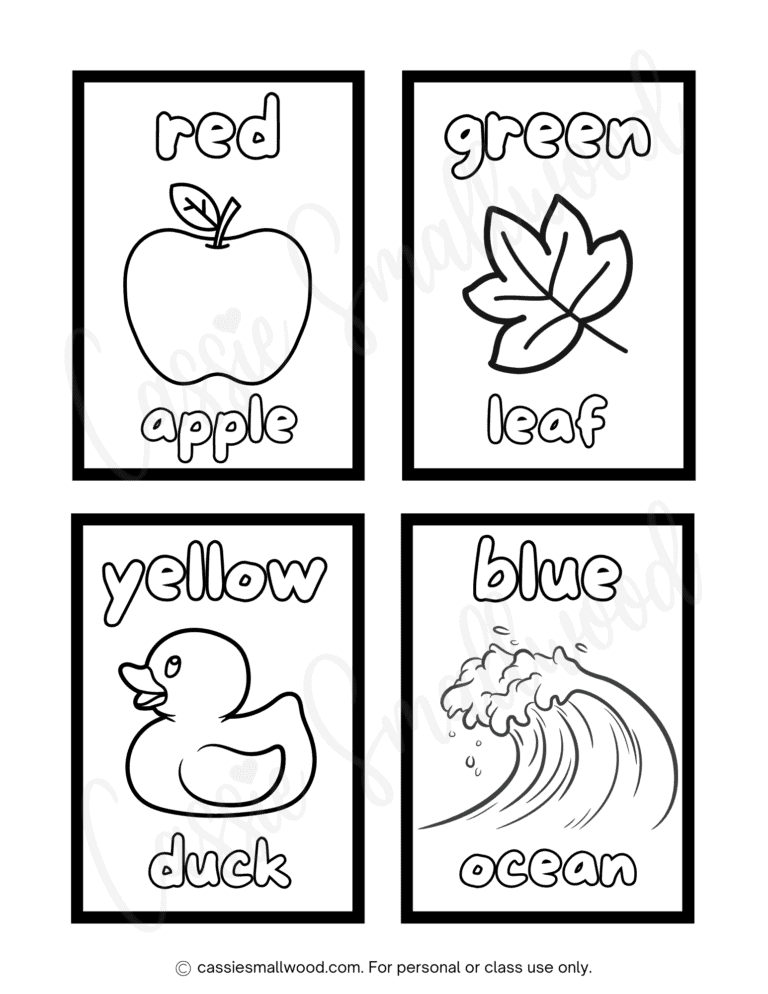 FREE Printable Color Flashcards For Toddlers - Cassie Smallwood