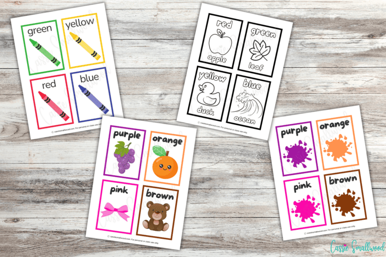 Variety Of Color Charts Flashcards For Kids Color Printable Color