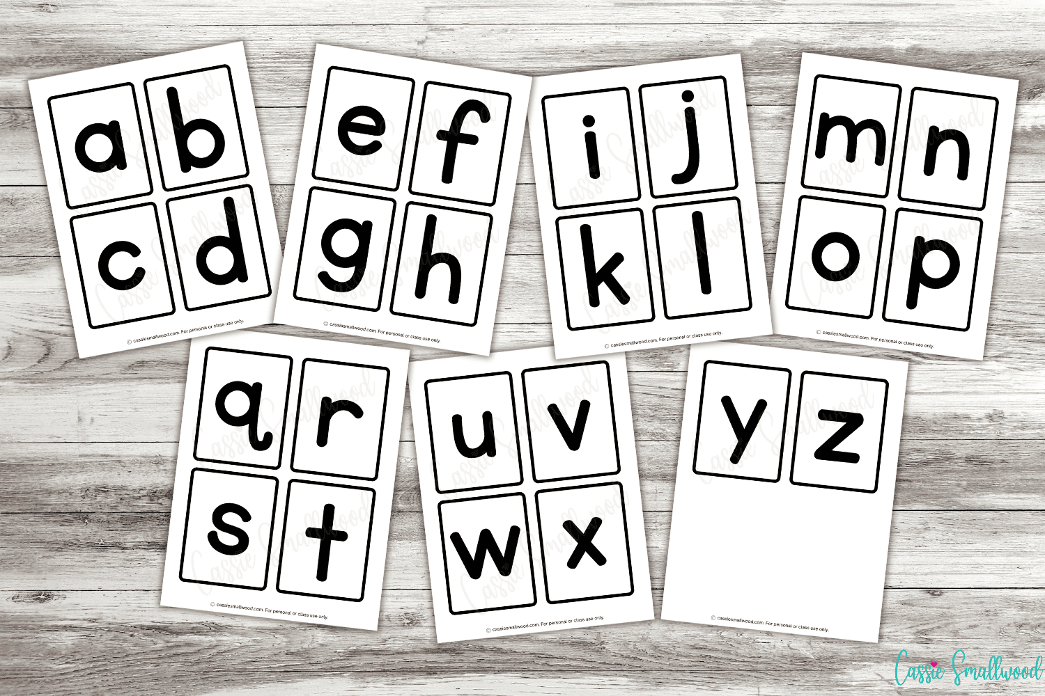 FREE Printable Alphabet Flashcards (Upper & Lower Case Sets) - Cassie Smallwood