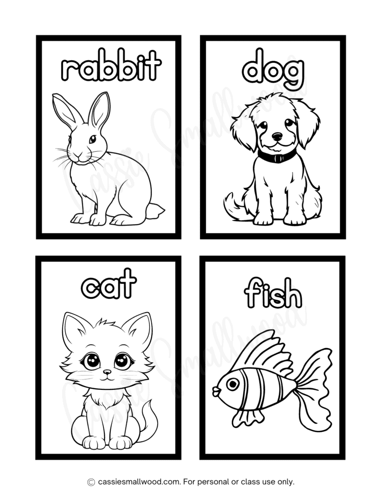 FREE Printable Animal Flashcards For Preschool Kids - Cassie Smallwood