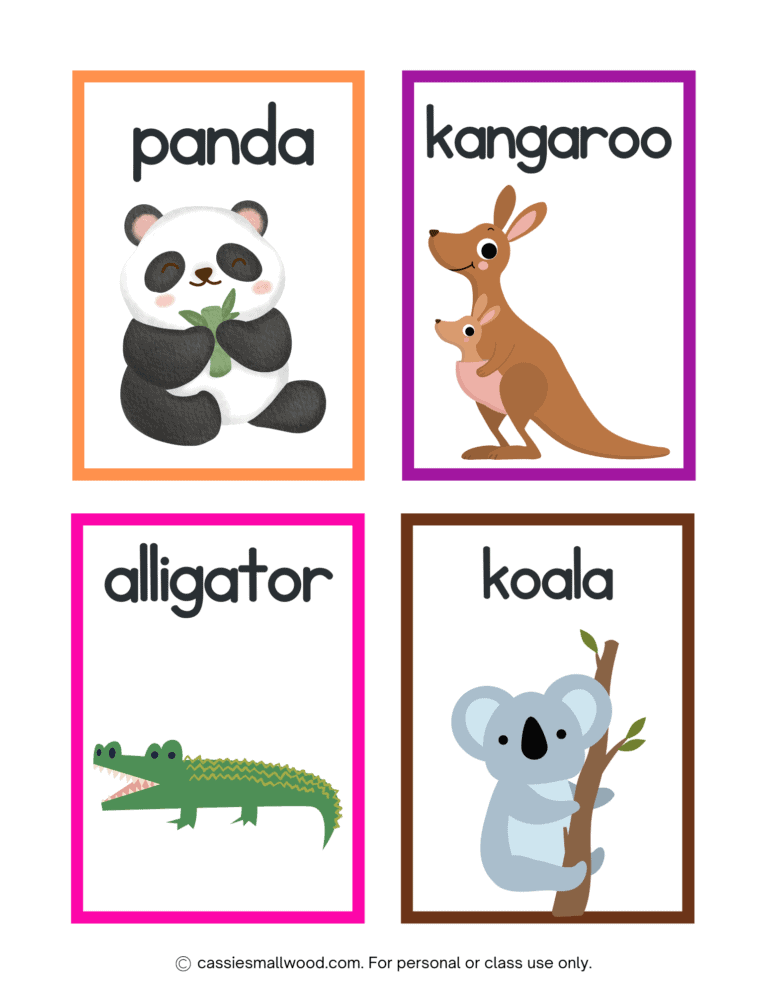 FREE Printable Animal Flashcards For Preschool Kids - Cassie Smallwood