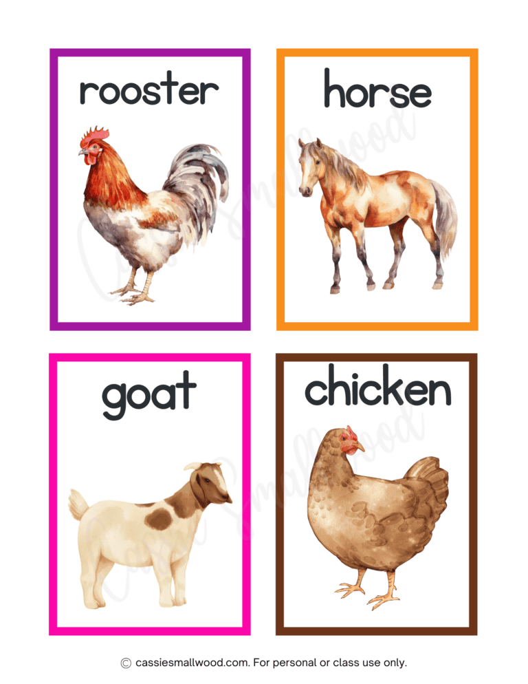 FREE Printable Animal Flashcards For Preschool Kids - Cassie Smallwood