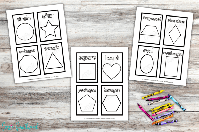 FREE Printable Basic Shapes Flashcards For Kids - Cassie Smallwood