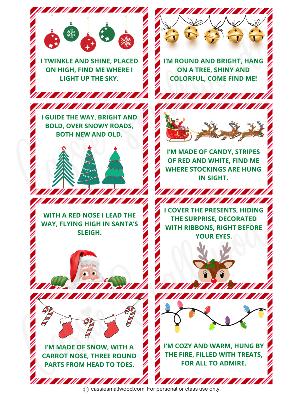 FREE Printable Christmas Scavenger Hunt Clues - Cassie Smallwood