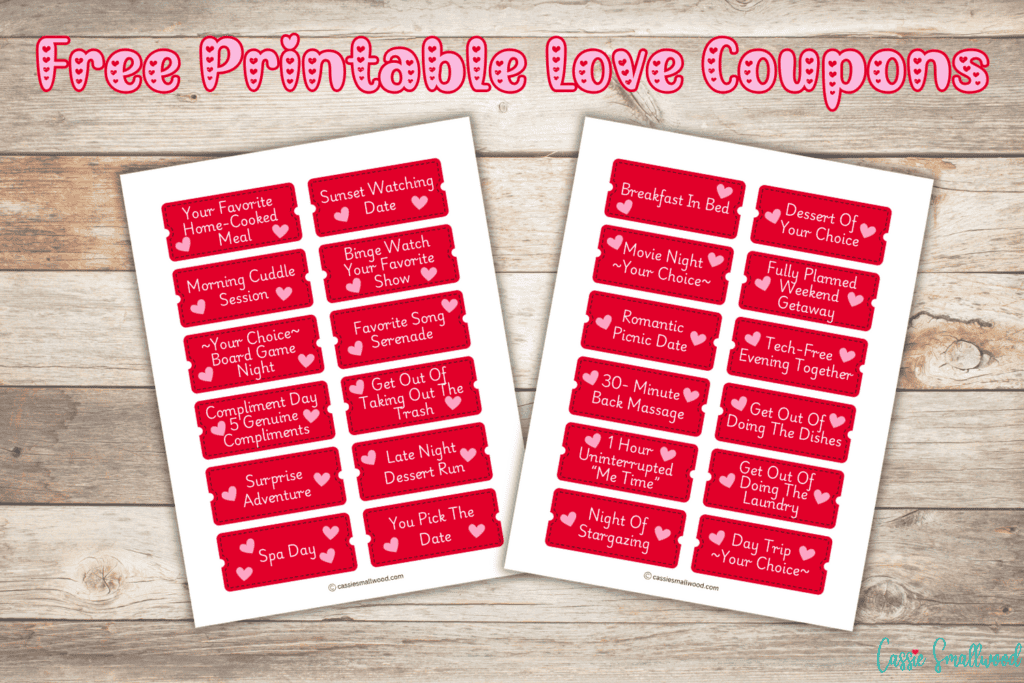 Free Printable Love Coupons Cassie Smallwood