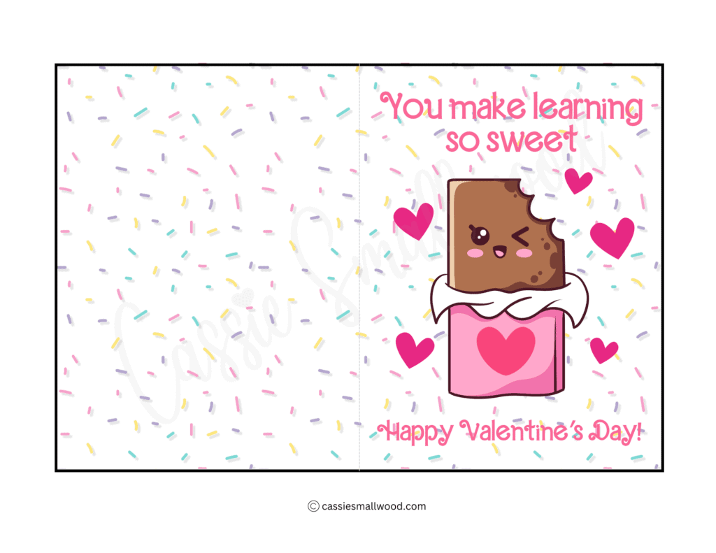 7 CUTE Happy Valentine's Day Teacher Printable Cards - Cassie Smallwood