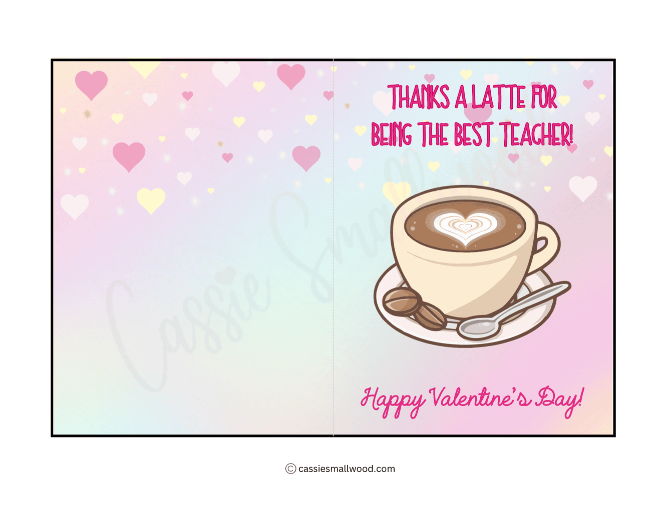 7 CUTE Happy Valentine's Day Teacher Printable Cards - Cassie Smallwood