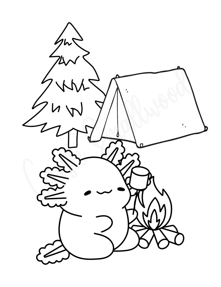 20 CUTEST Axolotl Coloring Pages - Cassie Smallwood