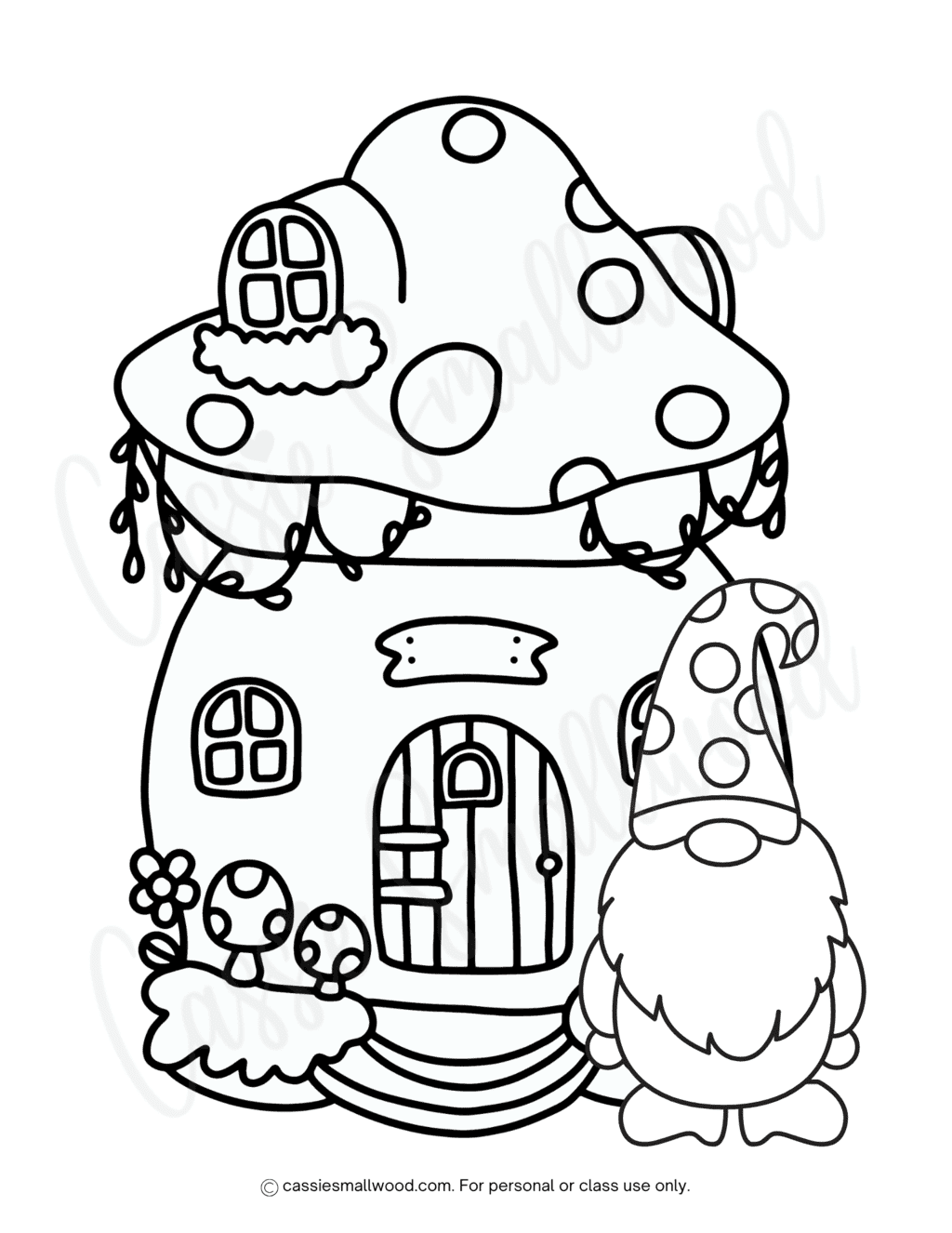 20 CUTE Gnome Coloring Pages - Cassie Smallwood
