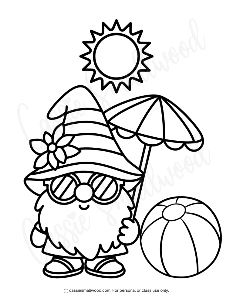 20 CUTE Gnome Coloring Pages - Cassie Smallwood
