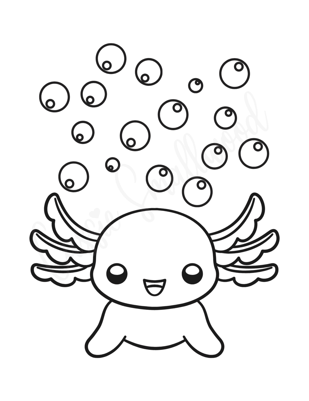 20 CUTEST Axolotl Coloring Pages - Cassie Smallwood