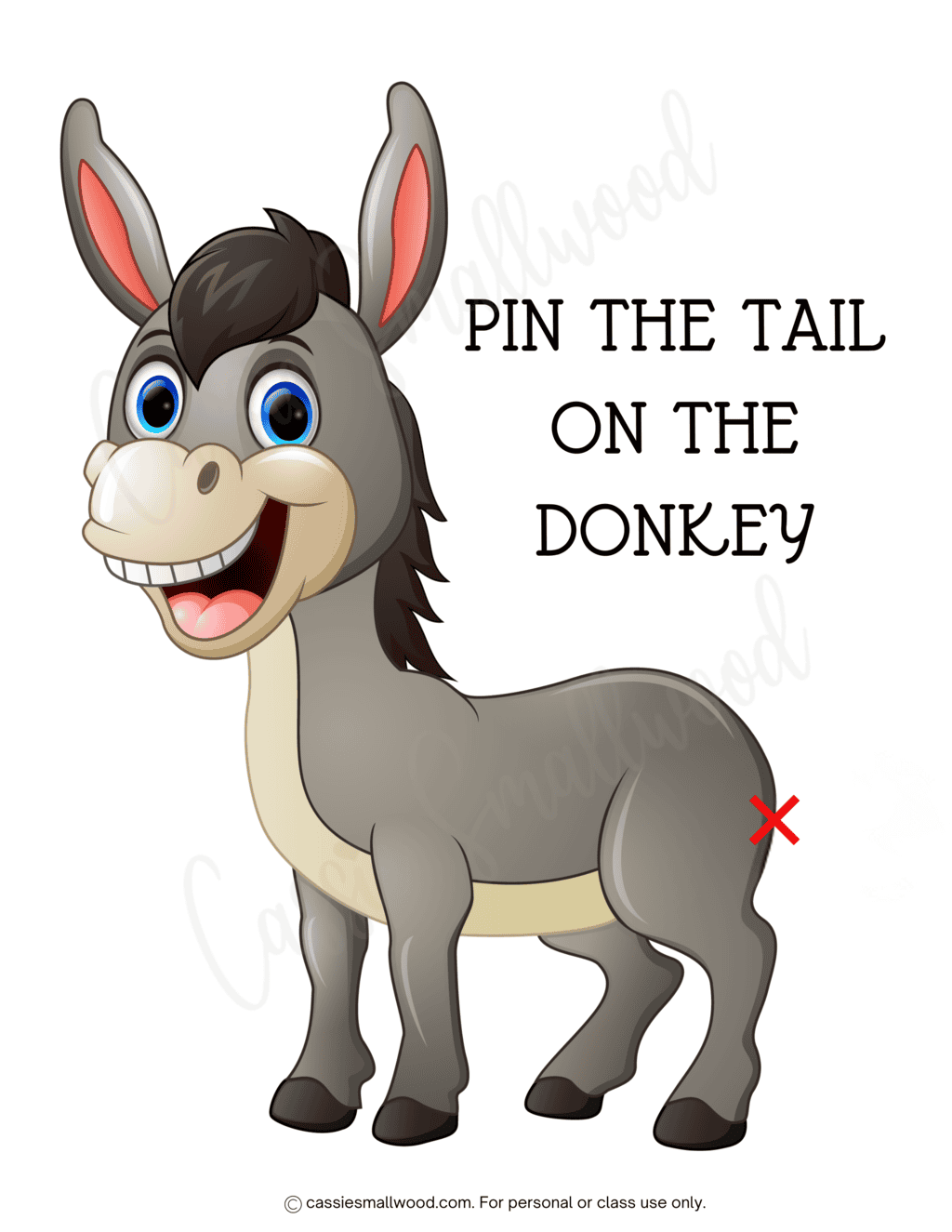 Pin The Tail On The Donkey Game Printable - Cassie Smallwood