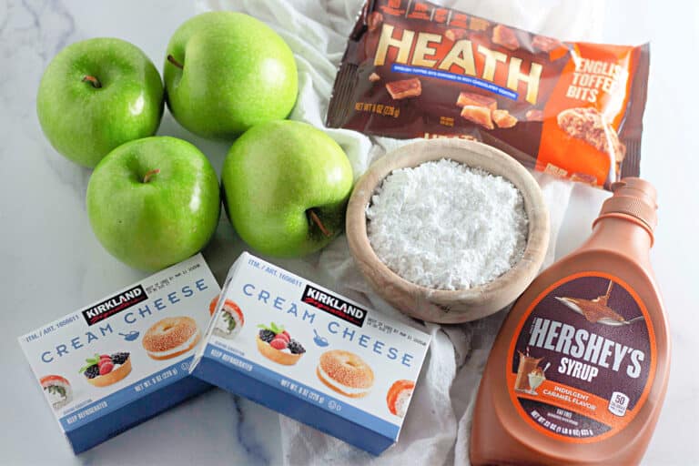 Cream Cheese Toffee Apple Dip Party Snack - Cassie Smallwood