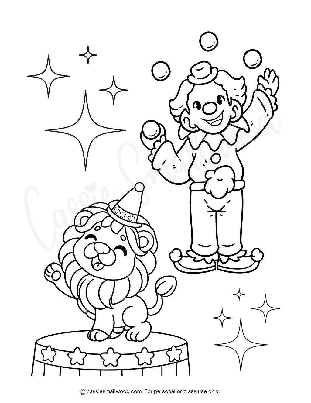 Circus Clown Coloring Page