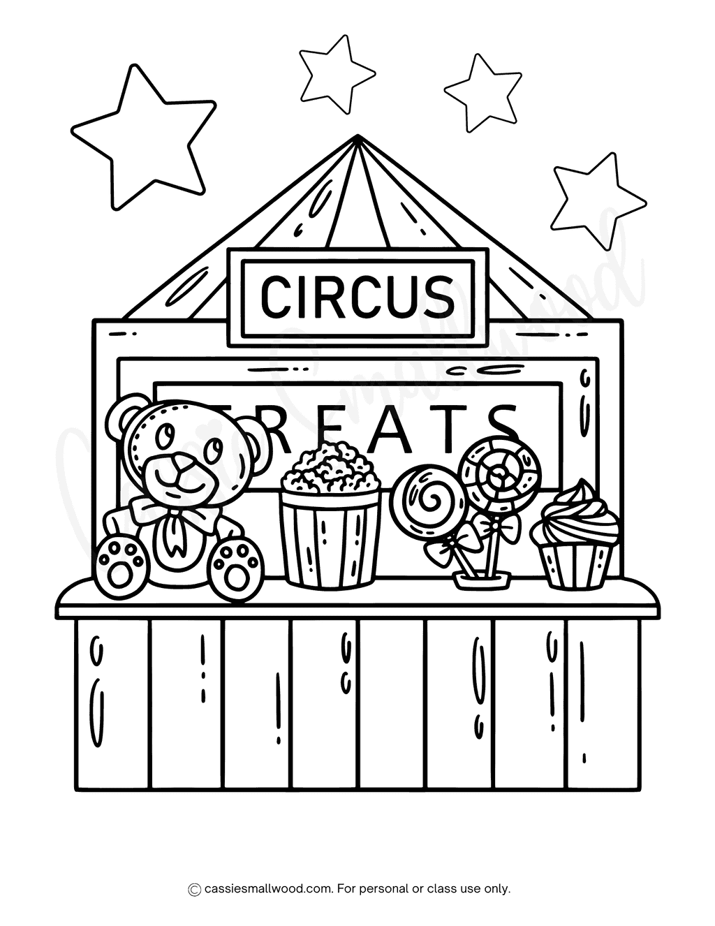CUTE Circus Coloring Pages - Cassie Smallwood