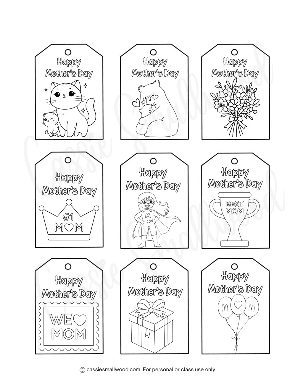 36 CUTE Mother's Day Tags (FREE Printables) - Cassie Smallwood